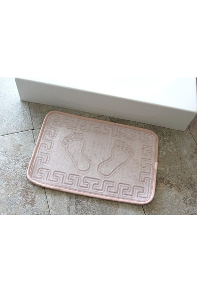 Ayhanhome Ayakizi Pudra Banyo Paspası, Kaymaz Taban, Duş Paspası 40X60