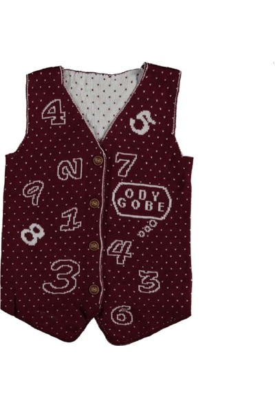 Başak Çocuk Giyim 333998 Erkek Yelek Rakamlı - Bordo - 0-1 Yaş