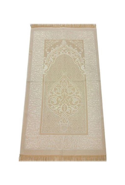 Ayhanhome Desenli Saçaklı Hediyelik Bohçalık Tafta Krem Seccade