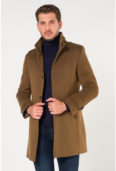 AtakGiyim Ezel Yaka Kışlık Camel Kaşe Kaban AtakGiyim Ezel Yaka Kışlık Camel Kaşe Kaban