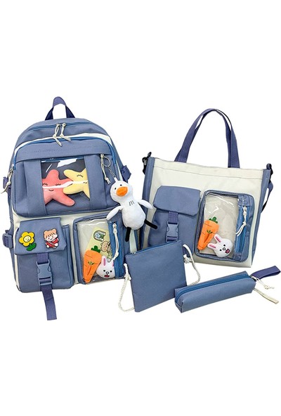 Deweiqi 4'ü 1 Arada Kawaii Okul Sırt Çantası - Lacivert (Yurt Dışından) Deweiqi 4'ü 1 Arada Kawaii Okul Sırt Çantası - Lacivert (Yurt Dışından)