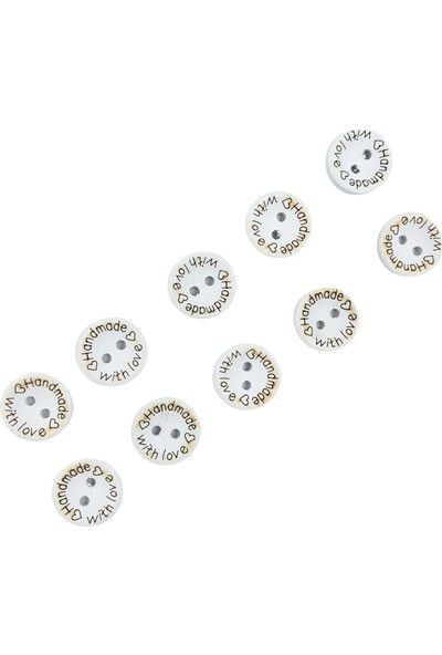 Özene Bezene 10 Adet Handmade Düğme (Beyaz)