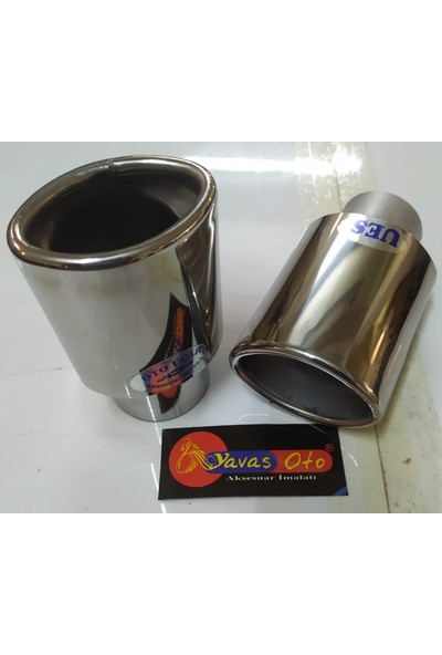 Yavaş Oto YO440-51X90 Paslanmaz Oval Borulu Düz Kısa Egzoz Ucu