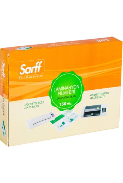 Sarff A-4 100 Lü 150 Micron Laminasyon Filmi Sarff A-4 100 Lü 150 Micron Laminasyon Filmi