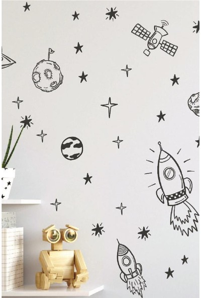 Hediye Postası Uzay Roket Duvar Astronot Füze Duvar Sticker Bebek ve Çocuk Odası Dekoratif Duvar Çıkartma Hediye Postası Uzay Roket Duvar Astronot Füze Duvar Sticker Bebek ve Çocuk Odası Dekoratif Duvar Çıkartma