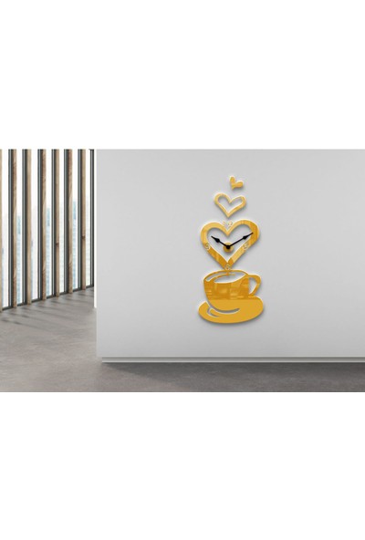 Deccraft Kahve Molası Duvar Saati Altın Yaldızlı Pleksi Deccraft Kahve Molası Duvar Saati Altın Yaldızlı Pleksi