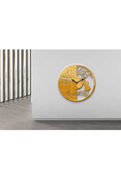 Deccraft Musical Duvar Saati Altın Yaldızlı Pleksi Deccraft Musical Duvar Saati Altın Yaldızlı Pleksi
