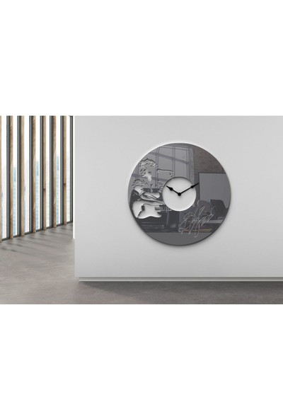 Deccraft Rock Duvar Saati Gümüş Yaldızlı Pleksi