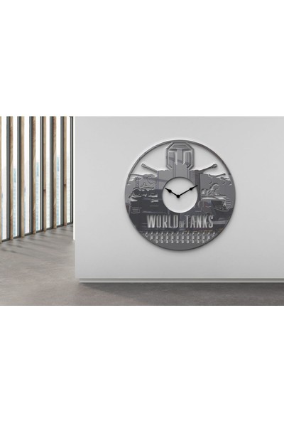 Deccraft World Of Tanks Duvar Saati Gümüş Yaldızlı Pleksi Deccraft World Of Tanks Duvar Saati Gümüş Yaldızlı Pleksi