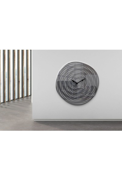 Deccraft Sarmal Duvar Saati Gümüş Yaldızlı Pleksi