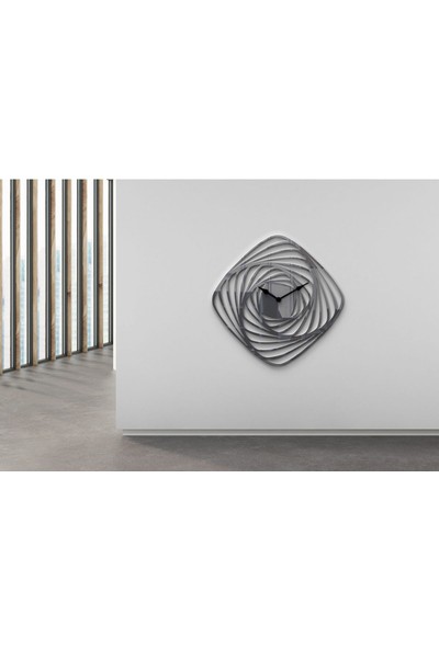 Deccraft Hipnoz Duvar Saati Gümüş Yaldızlı Pleksi