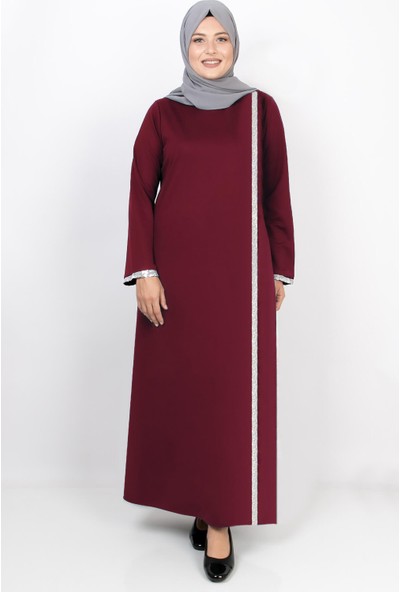 Fahima Payet Şeritli Elbise Mürdüm FHM808