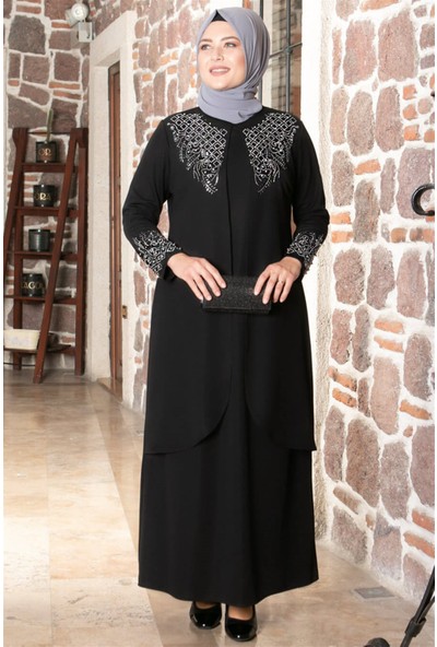 Fahima Taş Işleme Detaylı Abiye Siyah FHM818 Fahima Taş Işleme Detaylı Abiye Siyah FHM818