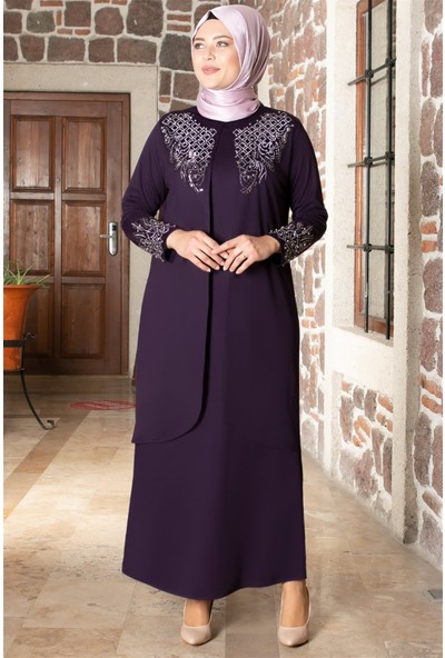 Fahima Taş Işleme Detaylı Abiye Mor FHM818 Fahima Taş Işleme Detaylı Abiye Mor FHM818