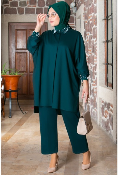 Fahima Inci Detaylı Takım Zümrüt FHM810 Fahima Inci Detaylı Takım Zümrüt FHM810