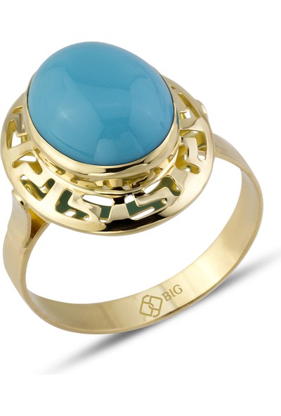 BigGold Altın Grek Firuze Yüzük 16