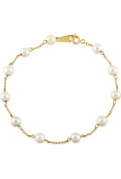 BigGold Altın 5 mm Inci Bileklik