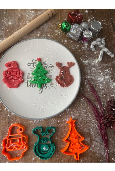 Ayd Boss Noel Baba , Geyik Kurabiye Kalıbı, Yılbaşı Ağacı Kurabiye Kalıbı 3lü Set Christmas 3lü Set Kurabiye Kalıbı