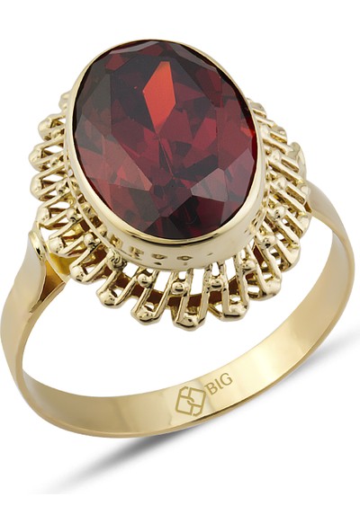 BigGold Altın Güverseli Garnet (Kırmızı) Renk Yüzük 19 BigGold Altın Güverseli Garnet (Kırmızı) Renk Yüzük 19