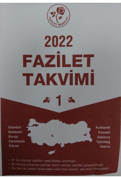 Fazilet Neşriyat Fazilet Takvimi 2022