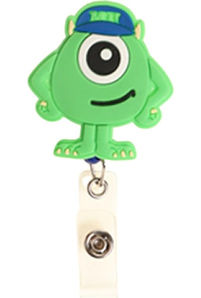 Yeşil Tek Gözlü Karakter Tasarım Silikon Yoyo Yaka Kartlık