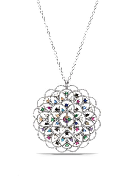 Parmas Design Kadın Yaşam Çiçeği Madalyon 925 Ayar Gümüş Kolye