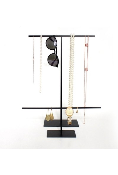 Merzana 2'li Metal Takı ve Aksesuar Standı Takı Askısı Merzana 2'li Metal Takı ve Aksesuar Standı Takı Askısı