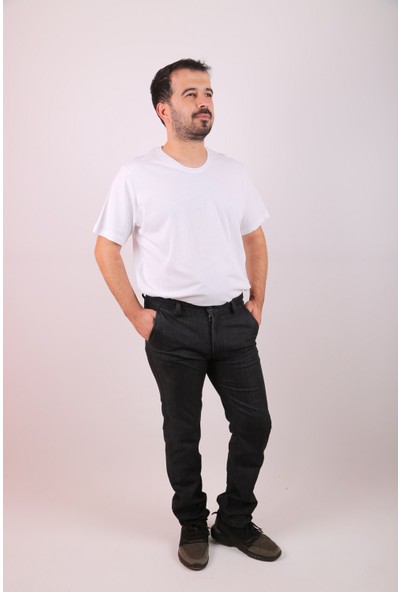 Rodrigo Siyah 117 J06 Yandan Cepli Erkek Keten Pantolon