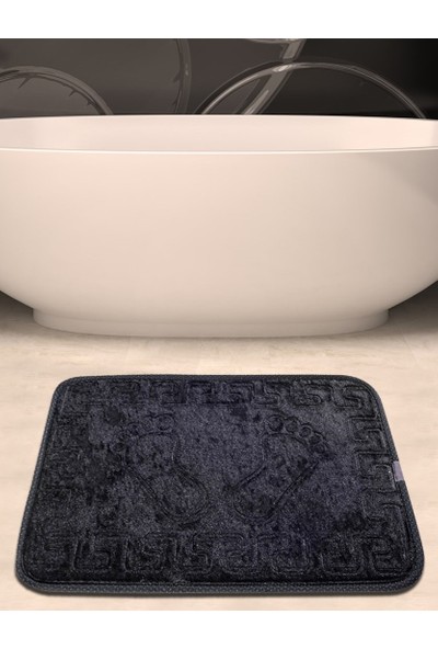 Ayhanhome Ayakizi Siyah Banyo Paspası, Kaymaz Taban, Duş Paspası 40X60