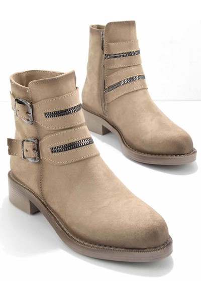 Bambi Vizon Süet Kadın Bot ve Bootie K028850207