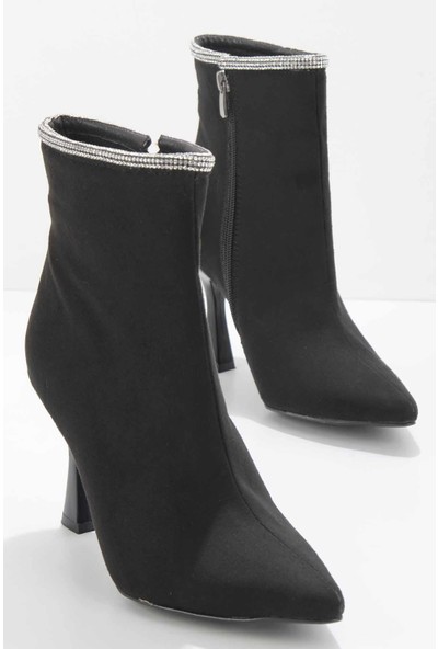 Bambi Siyah Süet Kadın Bot ve Bootie K029480102