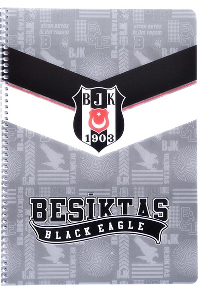 FKM Beşiktaş Lisanslı Spiralli A4 Defter 80 Yaprak Çizgili