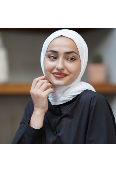 Carine Scarf Beyaz Premium Penye Şal Carine Scarf Beyaz Premium Penye Şal