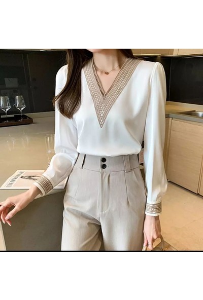 Trend Butik Trendbutik Dantel Detay Gömlek Trend Butik Trendbutik Dantel Detay Gömlek