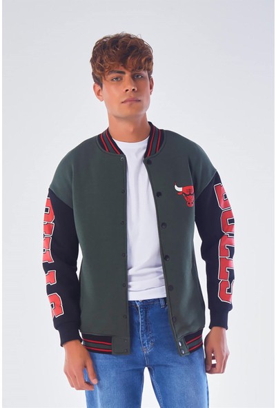 The Champ Unisex Haki Chicago 23 Oversize Kolej Ceket