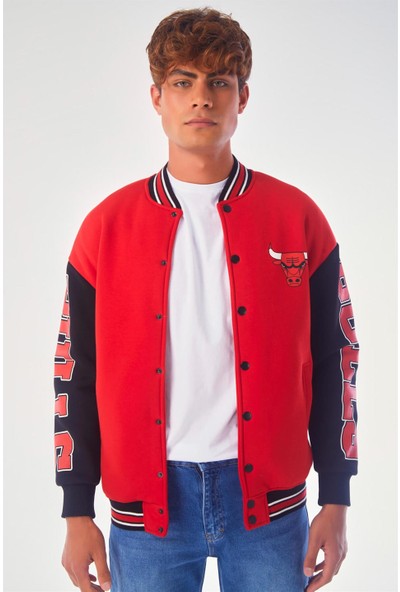 The Champ Unisex Kırmızı Chicago 23 Oversize Kolej Ceket