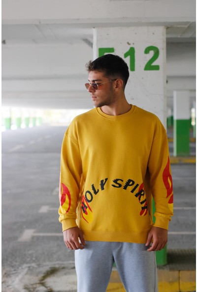 The Champ Unisex Sarı Holy Spirit Kanye West Oversize Sweatshirt The Champ Unisex Sarı Holy Spirit Kanye West Oversize Sweatshirt
