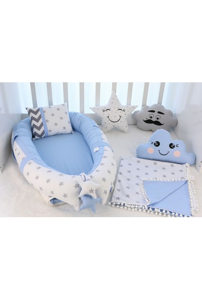 Umaybebek Babynest Mavi Beyaz 6 Parçalı Set 0-2 Yaş Umaybebek Babynest Mavi Beyaz 6 Parçalı Set 0-2 Yaş