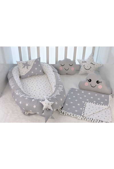 Umaybebek Babynest Açık Gri Yıldız 6 Parçalı Set 0-2 Yaş Umaybebek Babynest Açık Gri Yıldız 6 Parçalı Set 0-2 Yaş