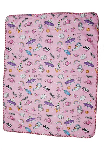 S&r Çift Kat Polar Bebek & Çocuk Battaniyesi Pembe Uzay Desenli