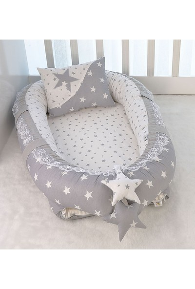 Umay Babynest Bebek Uyku Yatağı Açık Gri 100% Pamuk 0-2 Yaş