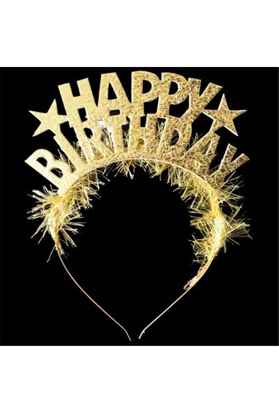 Vipfoni Tüylü Simli Happy Birthday Taç