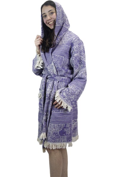 Viaden Boho Pike Peştemal Bornoz - Mor