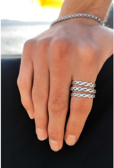 Therapy Aksesuar Gümüş Kaplama Sarmal Model Ayarlanabilir Ünisex Yüzük