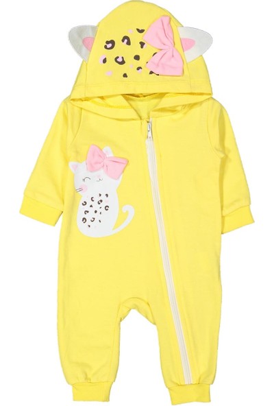 Necix's Haylaz Kedi Kapşonlu Tulum-Sarı Necix's Haylaz Kedi Kapşonlu Tulum-Sarı