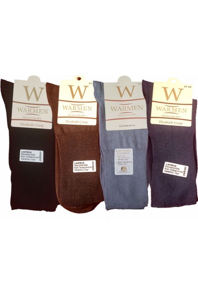 Mercha Bell Warmen 4'lü Paket Çok Renkli Lastiksiz Dikişsiz Diyabet Çorabı Mercha Bell Warmen 4'lü Paket Çok Renkli Lastiksiz Dikişsiz Diyabet Çorabı