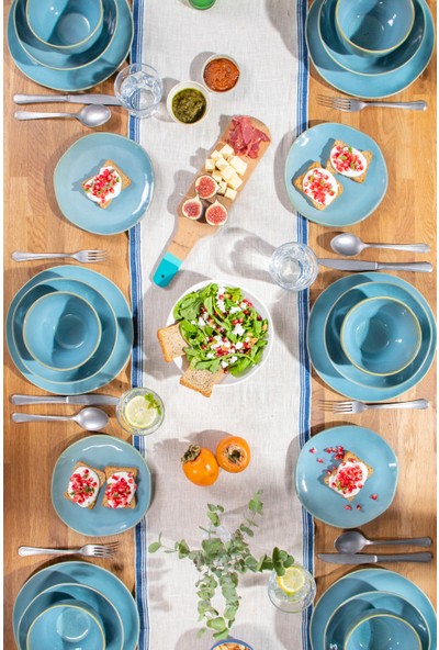 Refikadan Turkuaz 24 Parça 6 Kişilik Seramik Yemek Takımı Refikadan Turkuaz 24 Parça 6 Kişilik Seramik Yemek Takımı