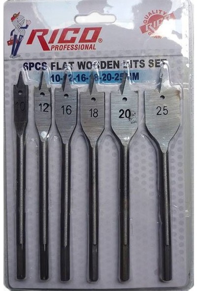 Rico RC1300 6 Parça Yaprak Matkap Ucu Takımı Rico RC1300 6 Parça Yaprak Matkap Ucu Takımı