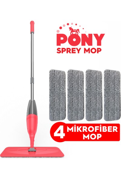 Pony Sprey Mop 4 Mikrofiber Mop