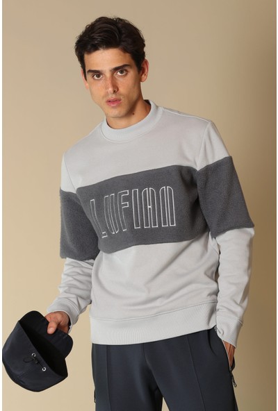 Lufian Caryy Erkek Sweatshirt Açık Gri